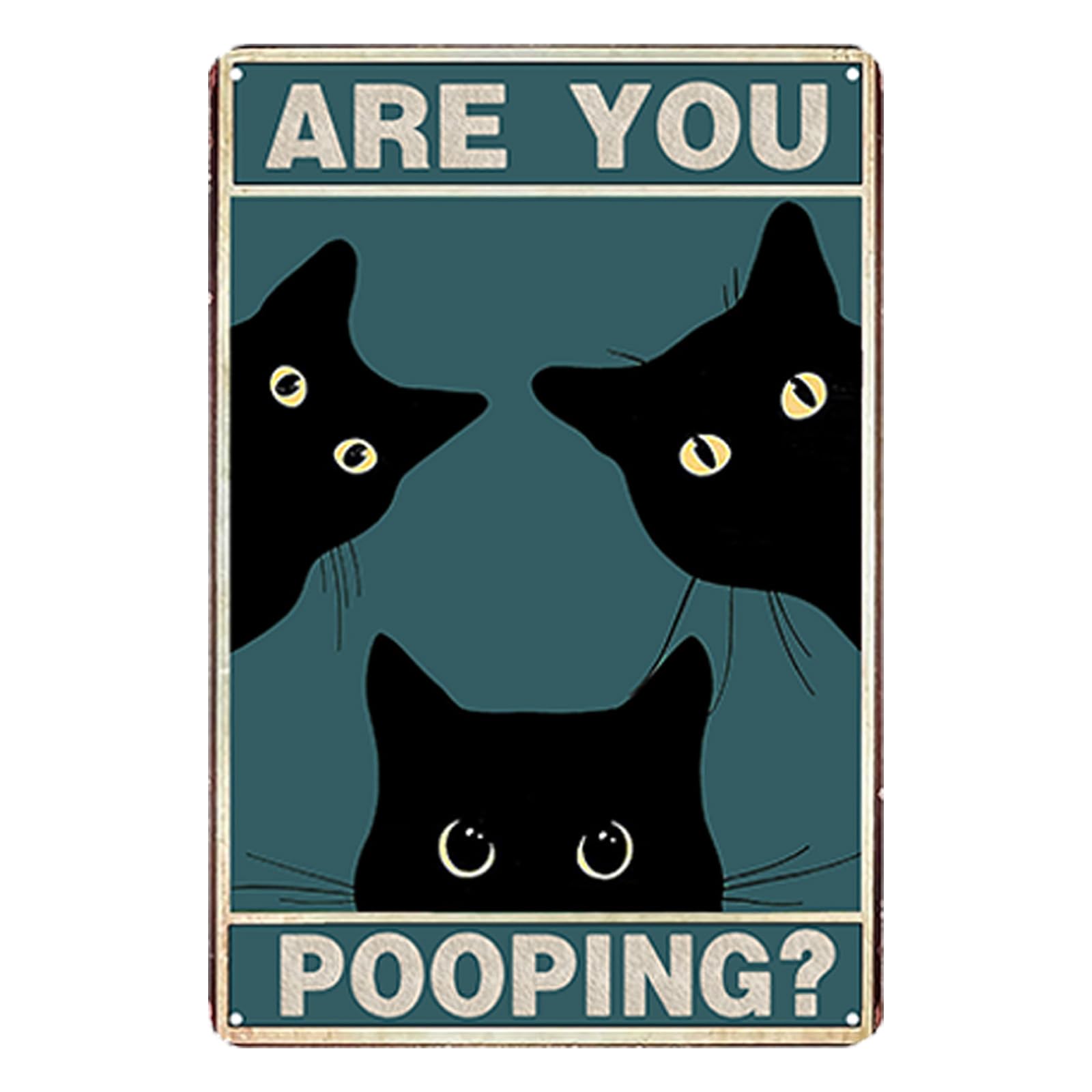 Amazon.com: FFXQCTFF Are You Pooping Cat Sign 8x12 Inch Funny Bathroom ...