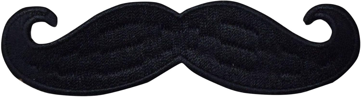 Amazon.com: Black Handlebar Mustache Embroidered Iron on Patch 4 Inch Retro