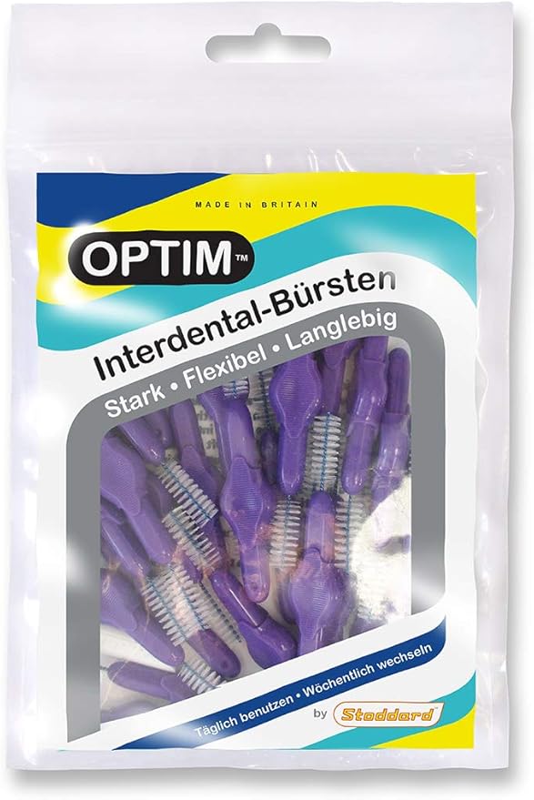 OPTIM Interdental Brushes Pack of 25 Purple 1.1 mm Size 6 : Amazon.co ...