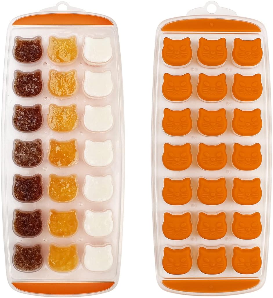 Amazon.com: LYWUU Cat Shaped Silicone Ice Cube Molds and Tray Jelly ...