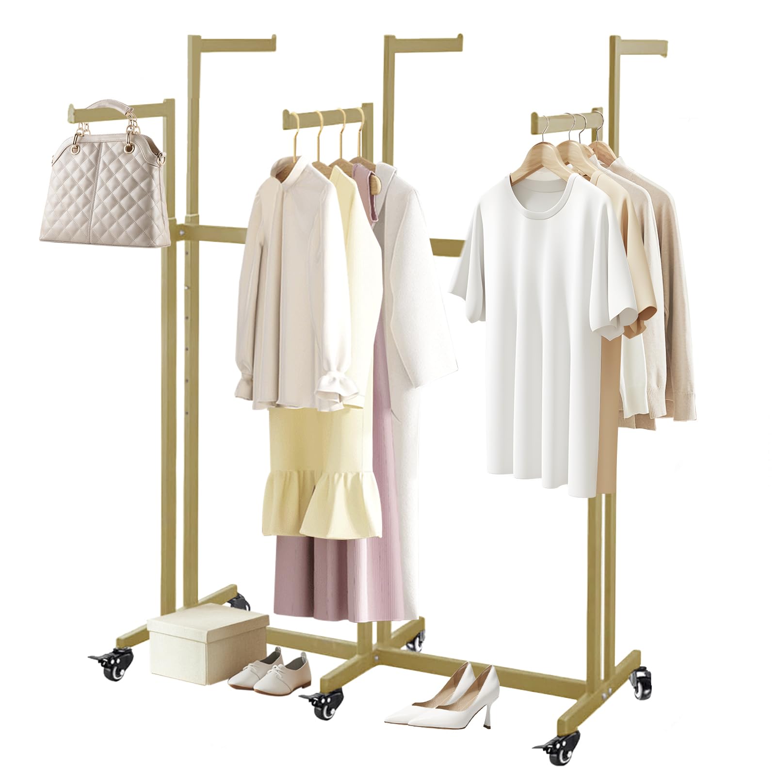 Amazon.com: Clothes Rack 6 Arms Clothing Retail Rack, Height-adjustable ...