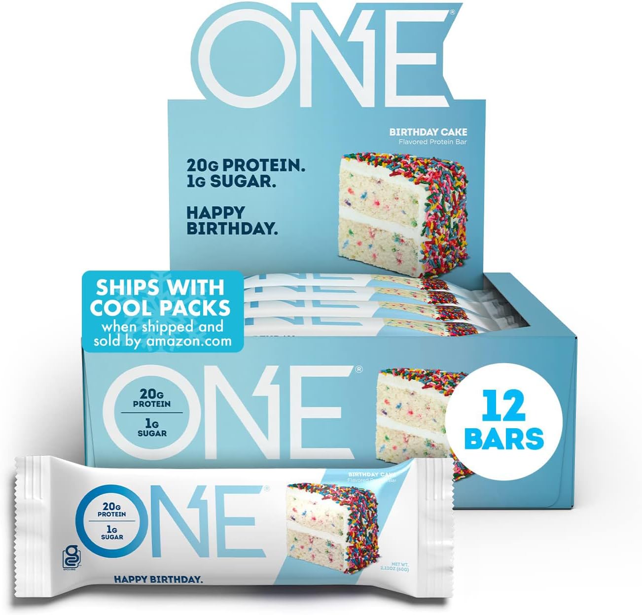 ONE Protein Bars, Birthday Cake, Gluten Free Protein Bars with 20g ...