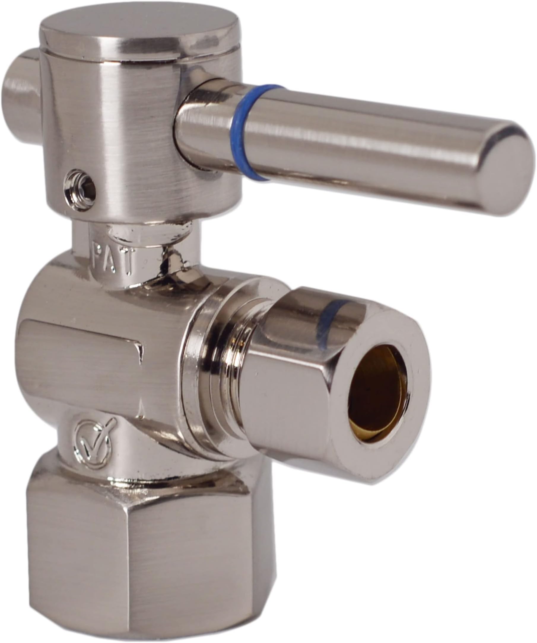 Westbrass Round Handle Angle Stop Shut Off Valve, 1/2" IPS Inlet with 3 ...