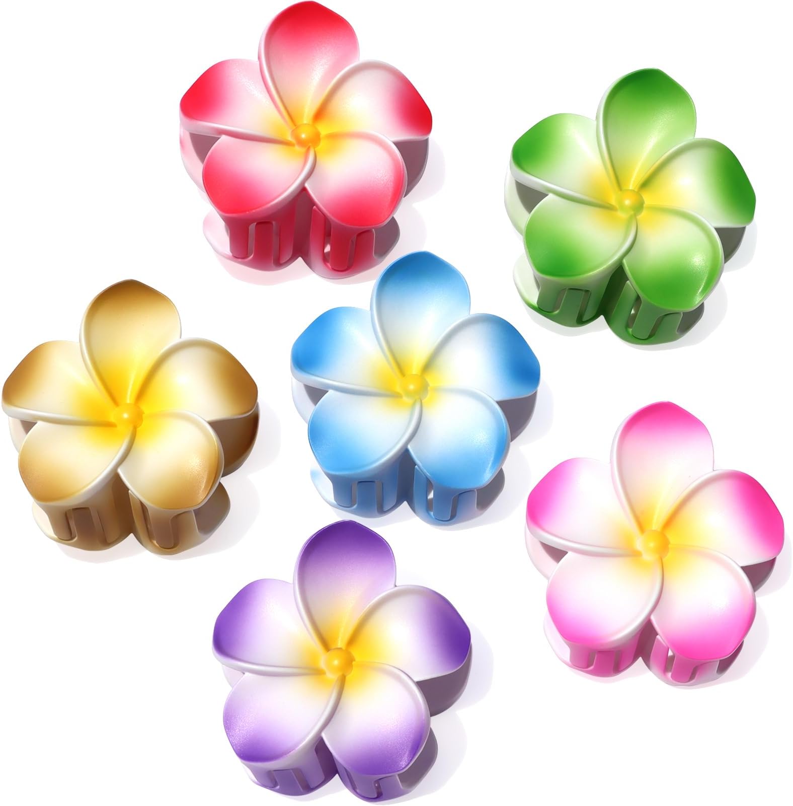Amazon.com : 6 PCS Flower Hair Claw Clips Cute Hair Clips Hawaiian ...