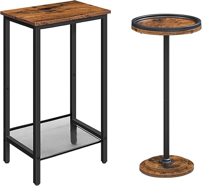 Amazon.com: HOOBRO Tall Side Table and Small Round End Table Bundle ...