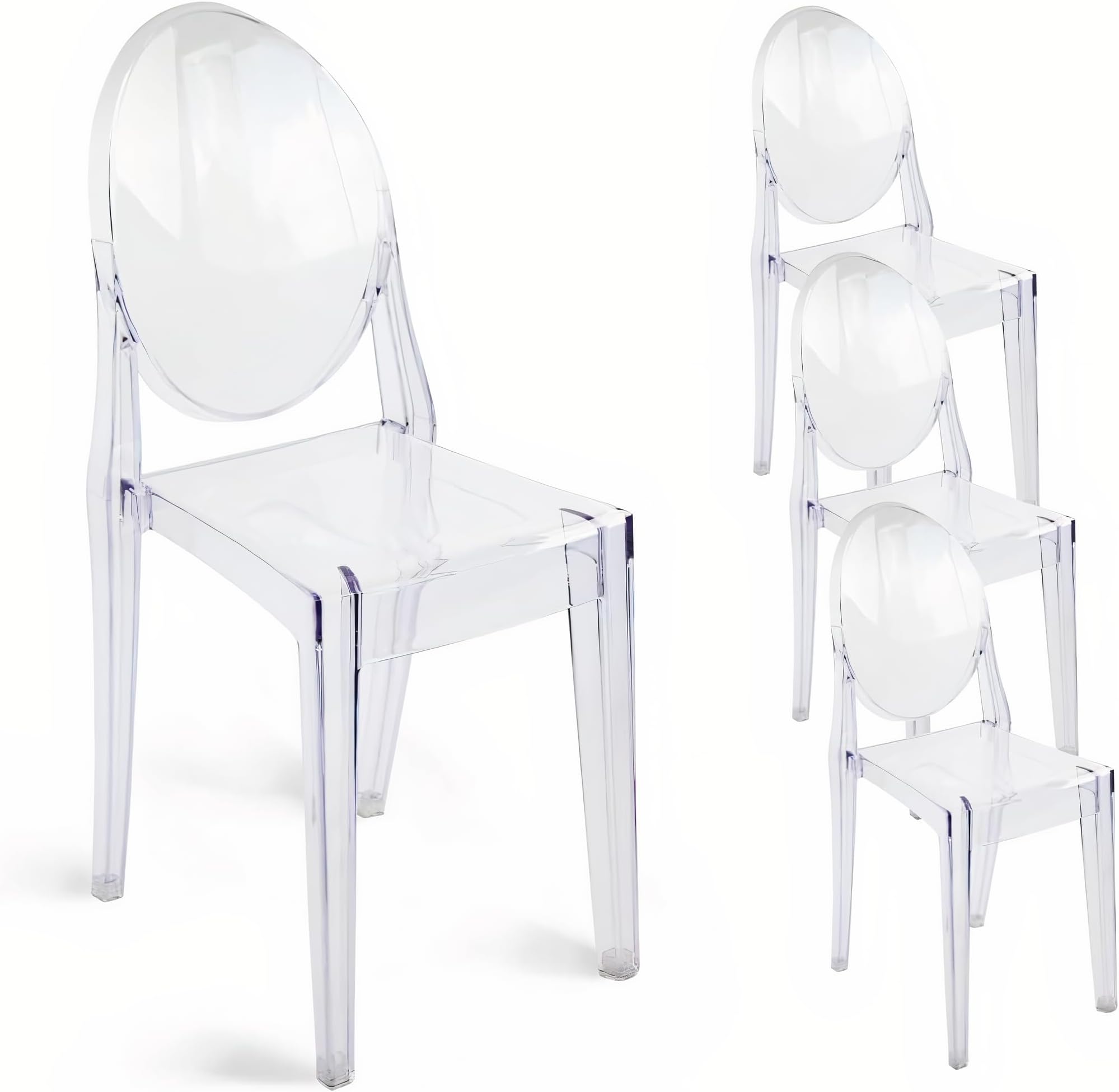 Amazon.com - LeisureMod Marion Clear Acrylic Modern Chair, Set of 2 ...