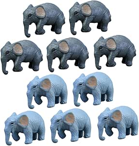 Amazon.co.jp: Hohopeti 10pcs Cartoon Simulation Elephant Miniature ...