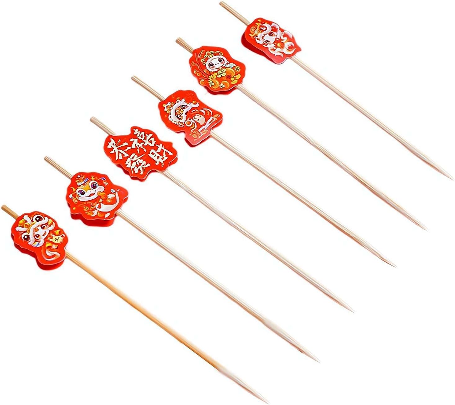 Amazon.com: Chinese New Year Cocktail Picks Toothpicks, 100PCS Year of ...