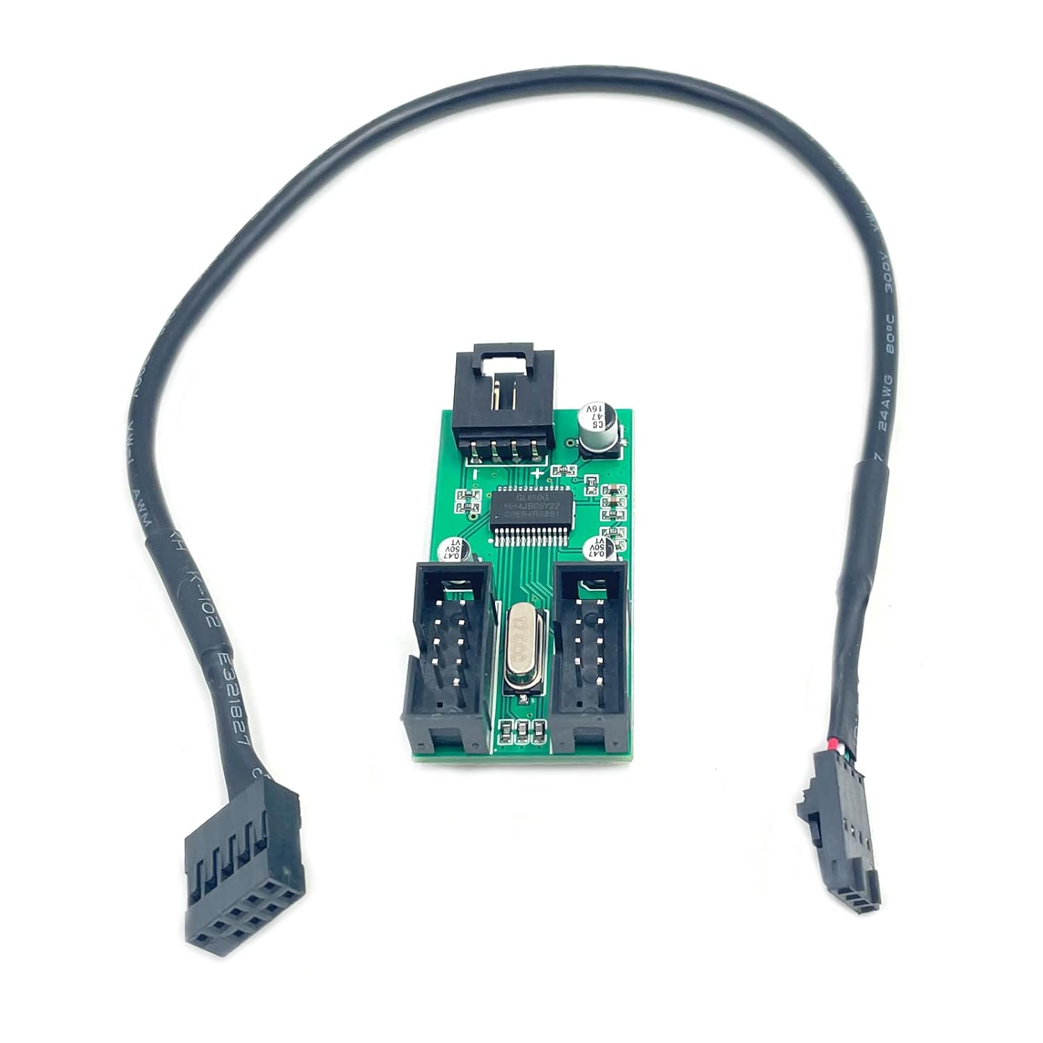 Amazon.com: 9pin USB Header Male 1 to 2 Female Extension Splitter Cable ...