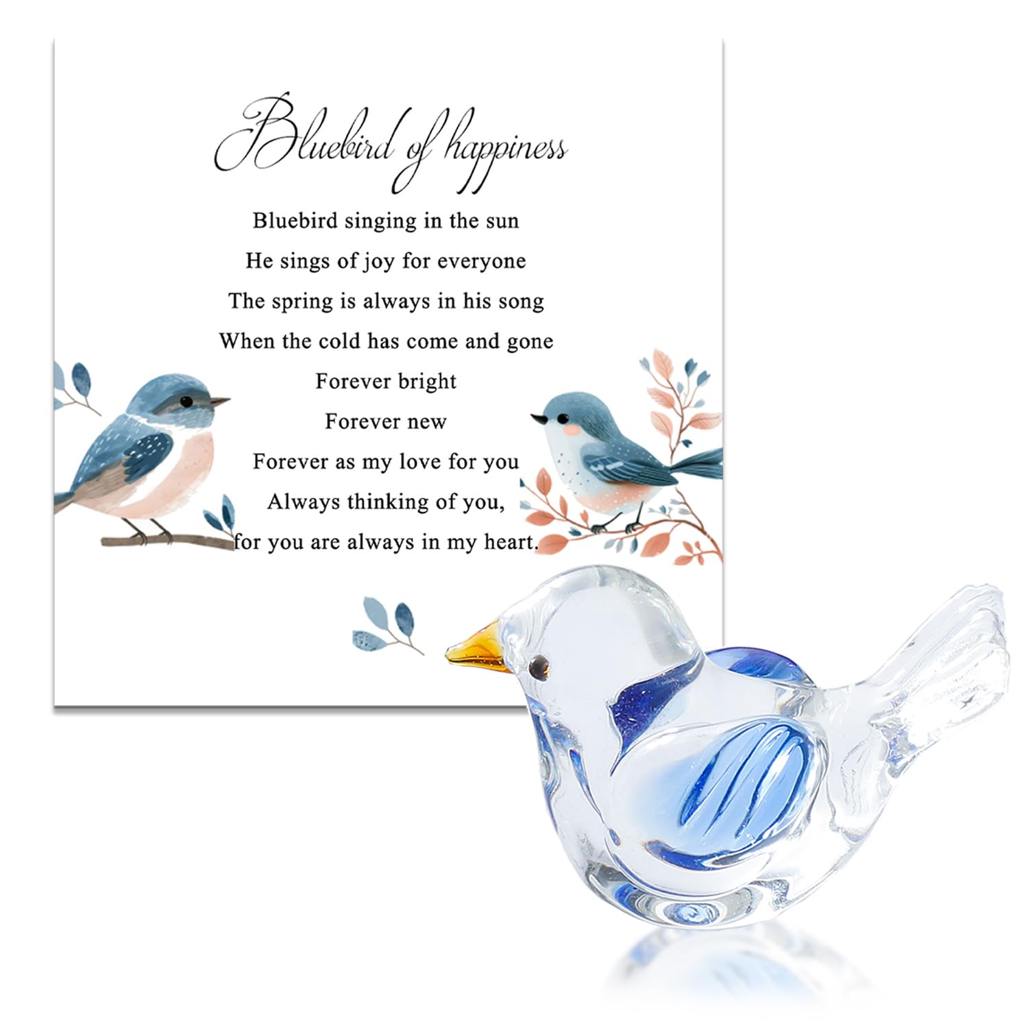 Amazon.com: Bluebird of Happiness Blue Bird Decor Glass Birds Figurines ...