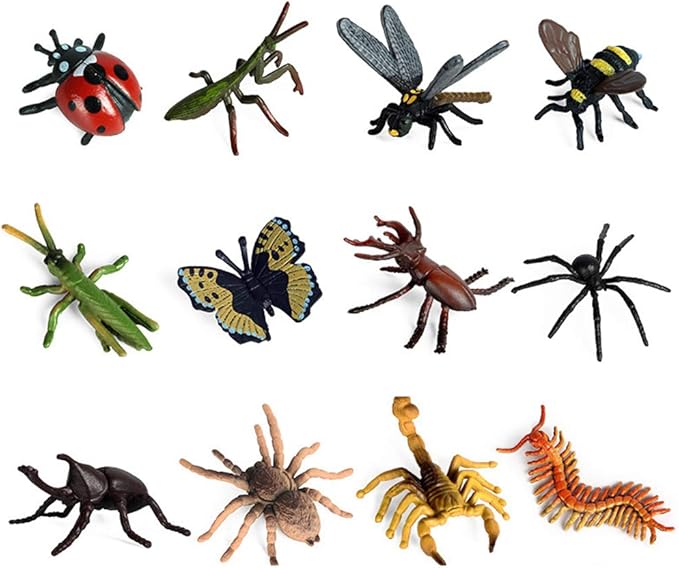 Amazon.com: RCOMG 12 PCS Small Realistic Insects Figures Toys, Plastic ...