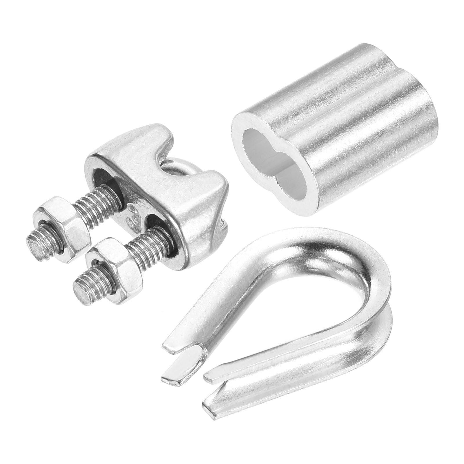 PATIKIL Wire Rope Kit, 24 Pack M3 Stainless Steel Thimbles Wire Rope ...