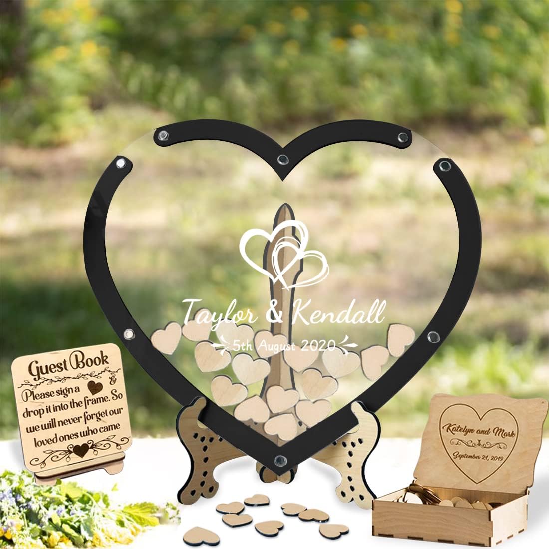 Amazon.com: Personalized Guest Book Alternative Heart Wedding Guest ...