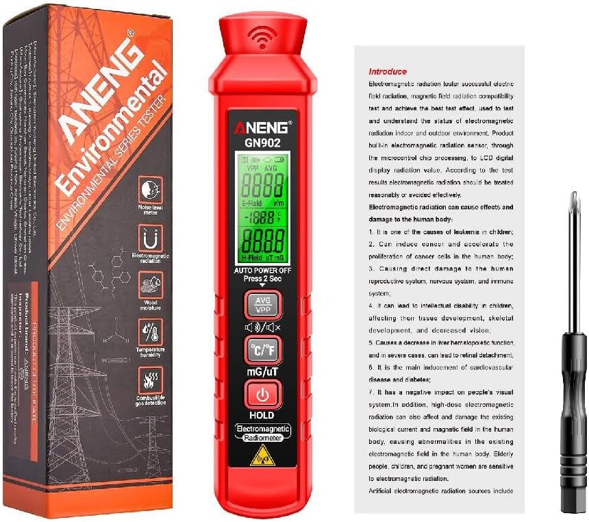 Amazon.com: EMF Meter Electromagnetic Magnetic Field Radiation Detector ...