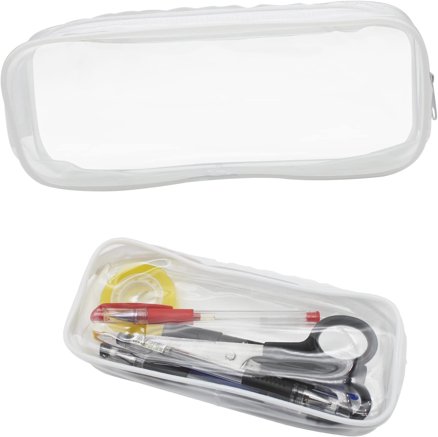 LRMYS Clear PVC Pencil Case, Transparent Plastic Waterproof Zippered ...