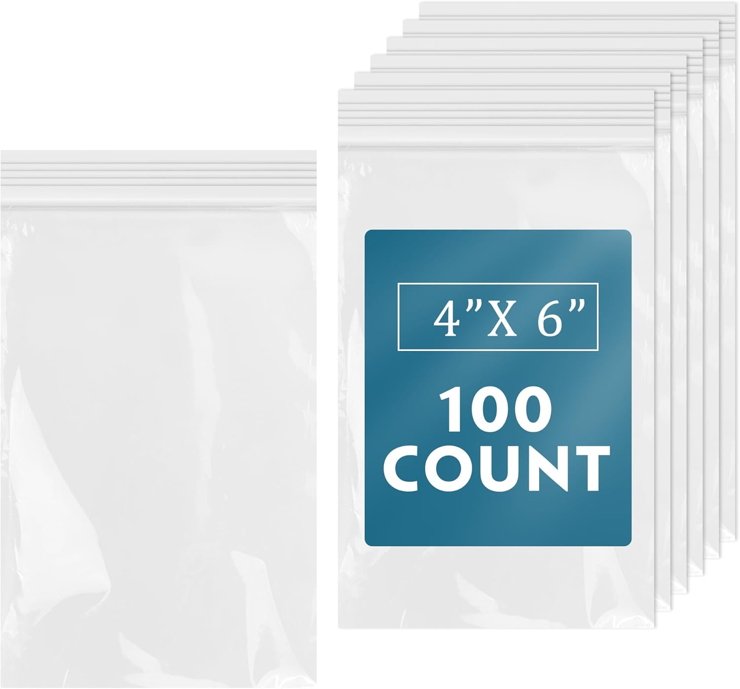 Amazon.com: WEPOLY - 4" x 6"(100 Count) Small Zip Bags - 2 Mil Clear ...