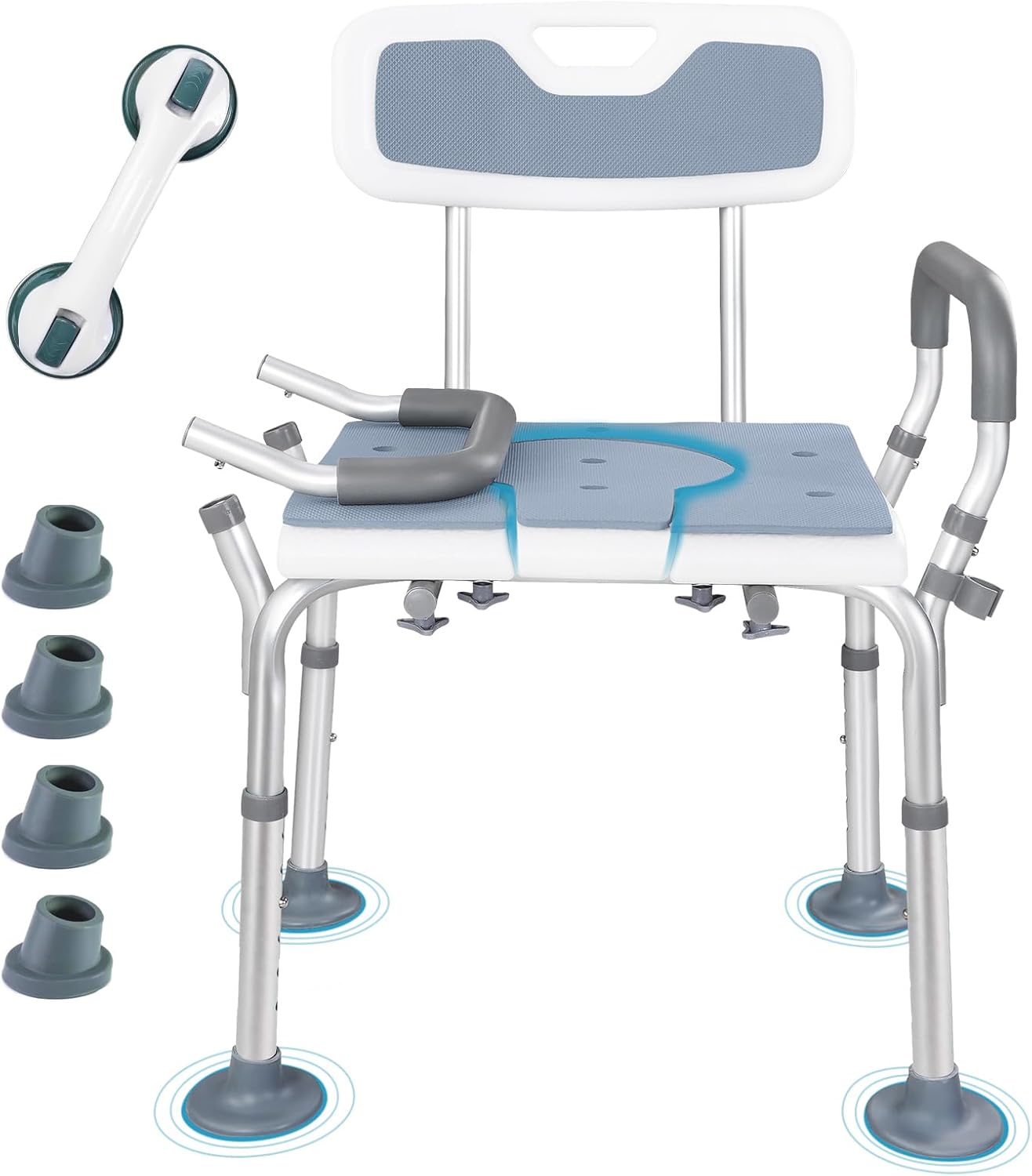 Amazon.com: LEACHOI 3 in 1 Shower Chair with Arms and Back, Adjustable ...