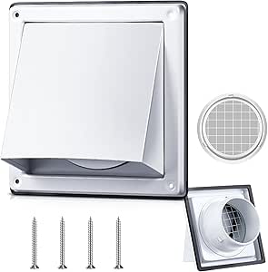 Amazon.com: Gisafai 4'' Dryer Vent Cover Outside Walls External ...