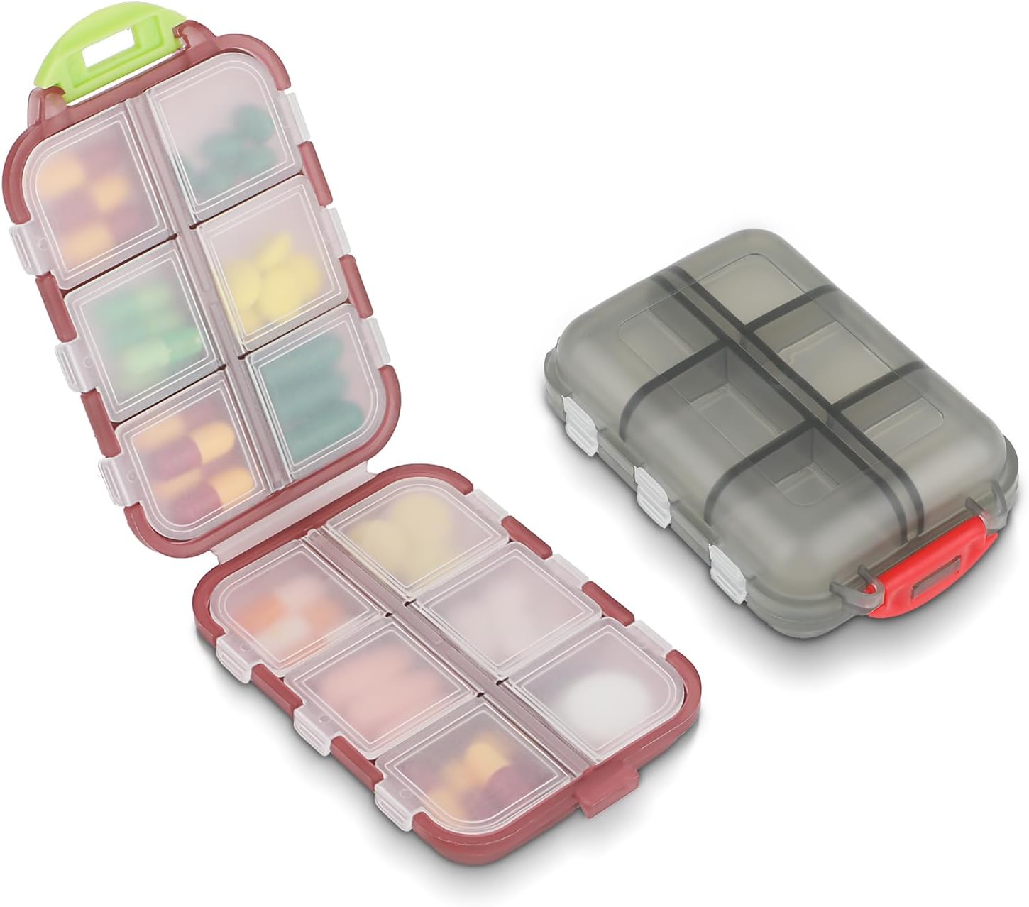 Amazon.com: WLLHYF 2PCS Travel Pill Organizer Pill Box Dispenser ...