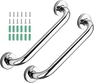 2 Pack Anti-Slip Shower Grab Rail for Elderly - Bathroom Stainless ...