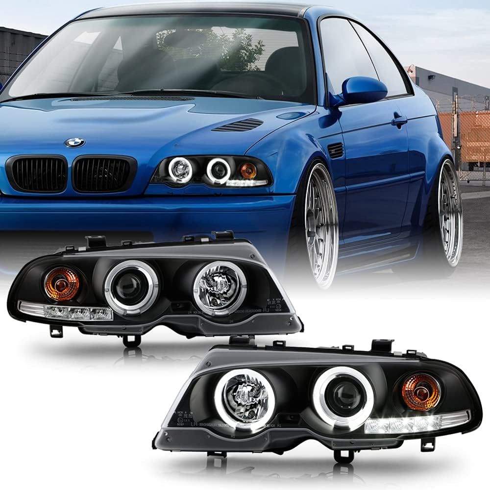Amazon.com: VIPMOTOZ For 2000-2006 BMW E46 Coupe 323ci 325ci 328ci 330ci M3 LED Halo Headlights ...