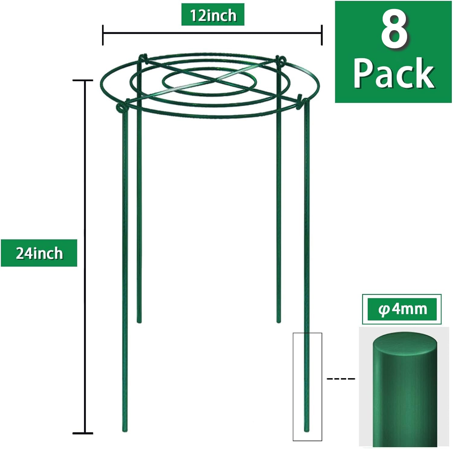 Snapklik.com : 8 Pack Peony Cage,24 Inch Four Leg Peony Support ...