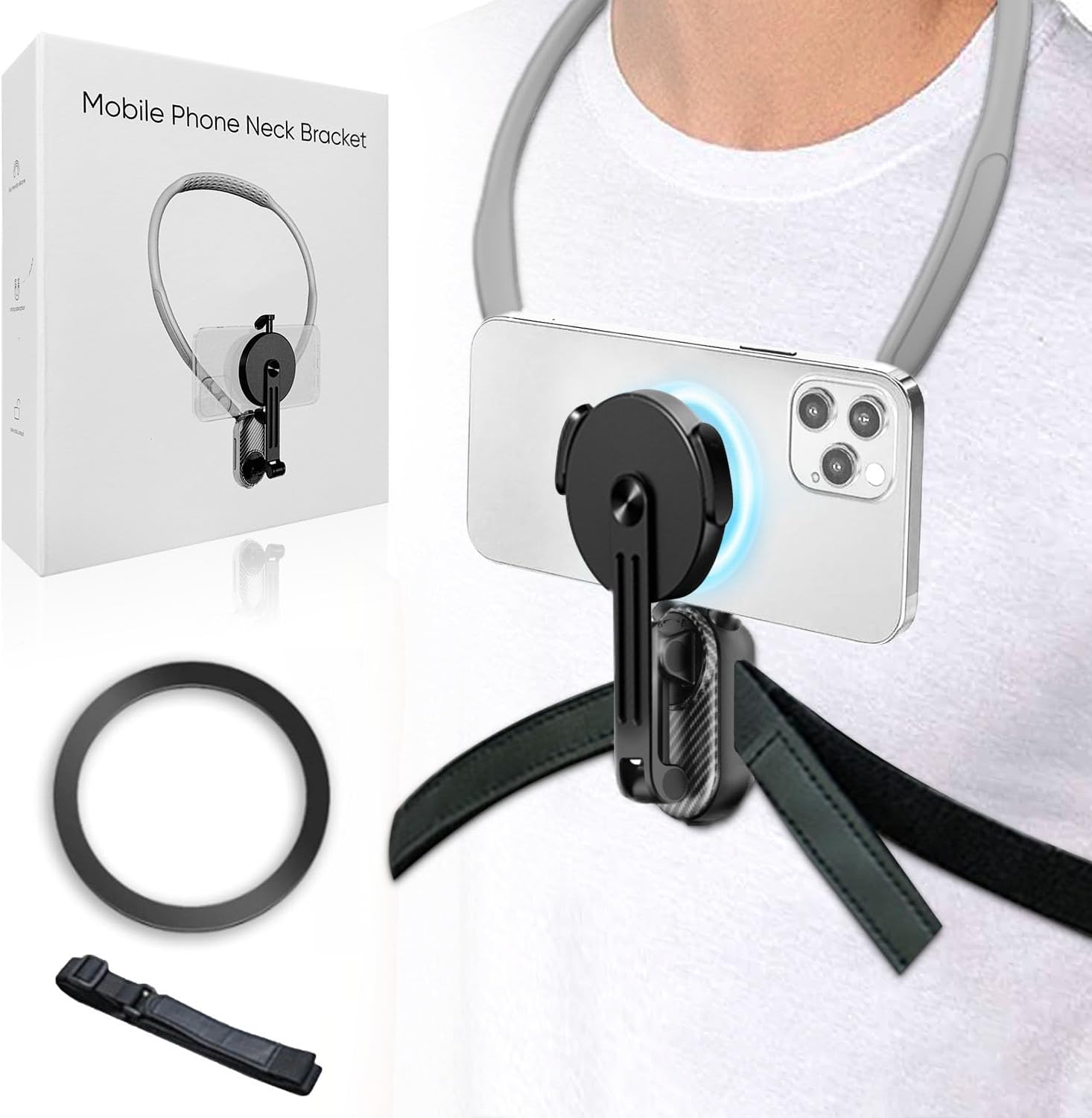 Amazon.com : Stweap Magnetic Neck Mount for Phones, Neck Cell Phone ...