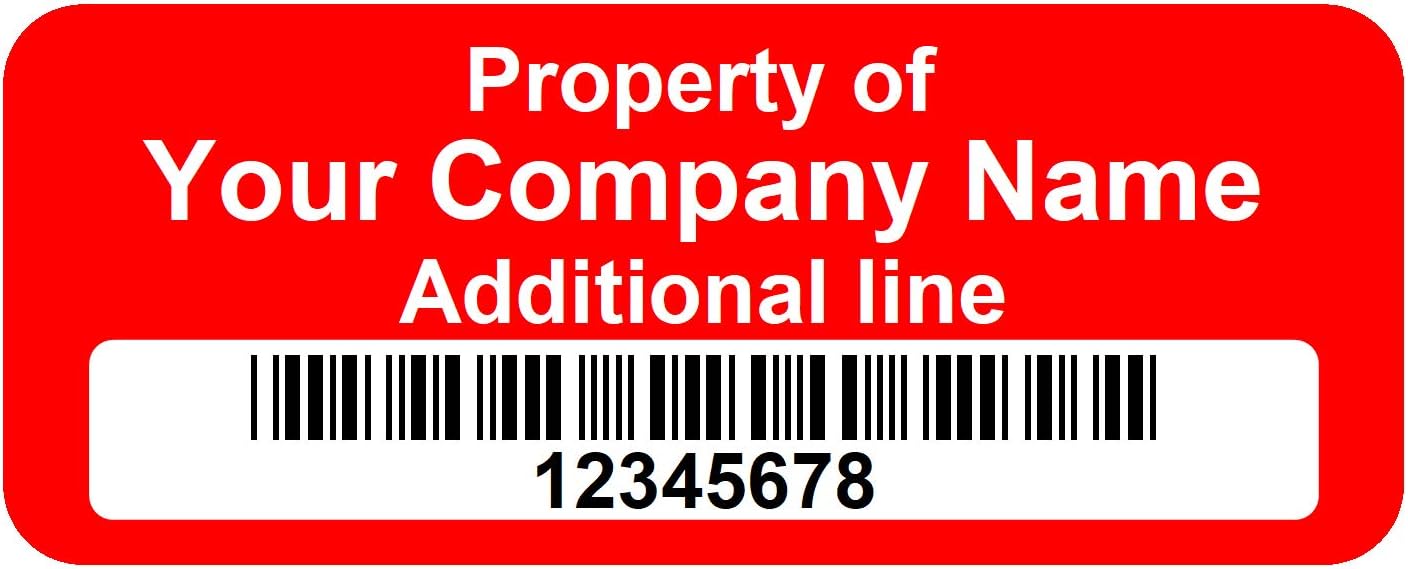 Amazon.com : 0.7"x1.75" Barcode Labels - Custom Property Tags (10 ...