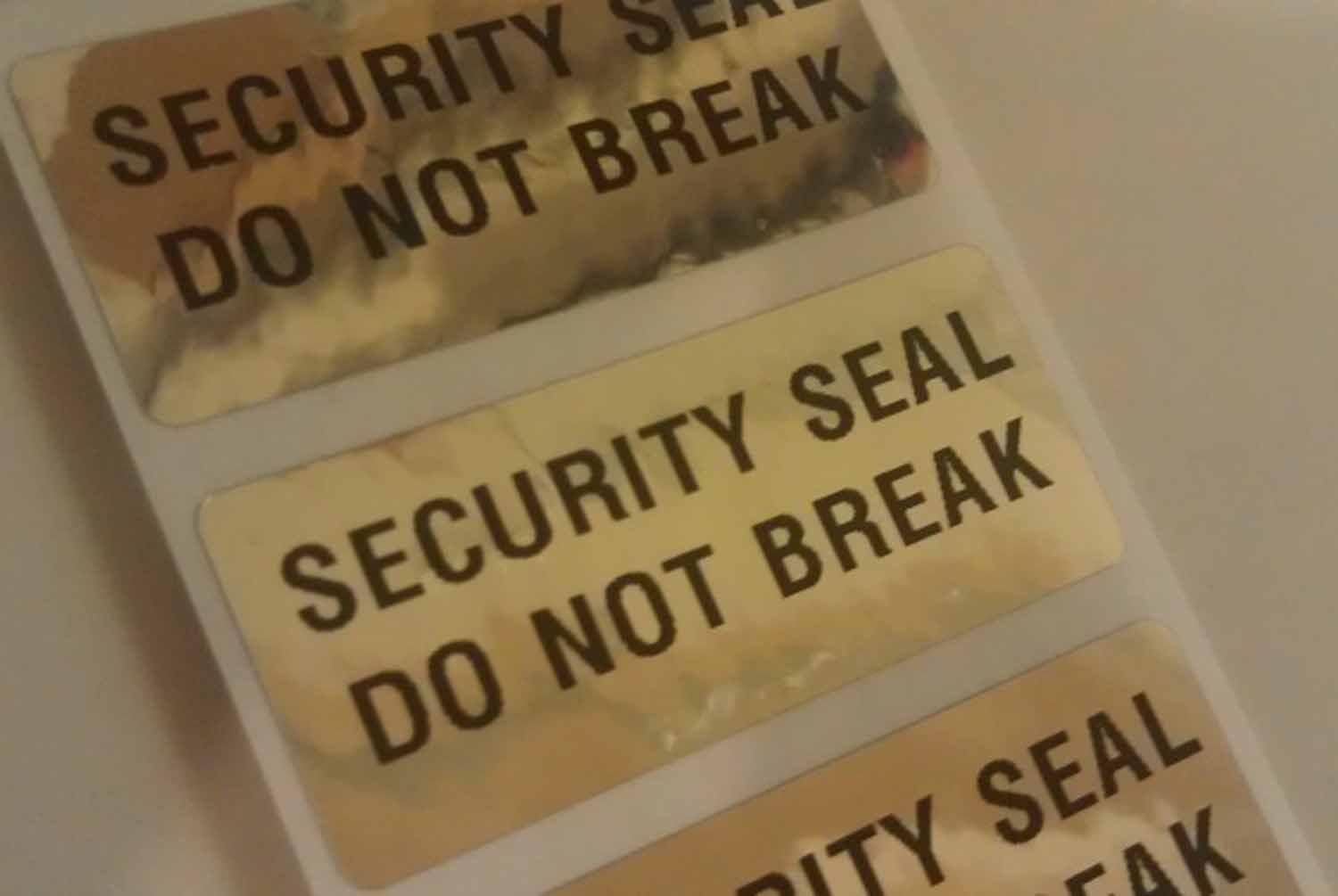 Amazon.com: 100 -SECURITY SEAL DO NOT BREAK- LABELS STICKERS-CHROME ...