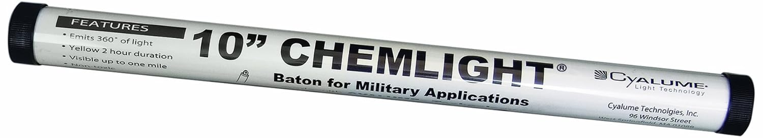 Cyalume ChemLight Self-Standing Light Baton, 2 Hours Duration, 10 ...