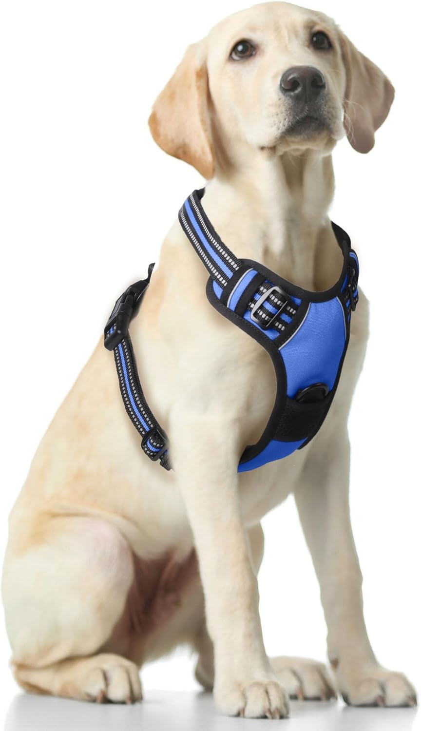 Funfox Dog Harness Medium, 2 Clips No Pull Vest Harness Handle Control ...