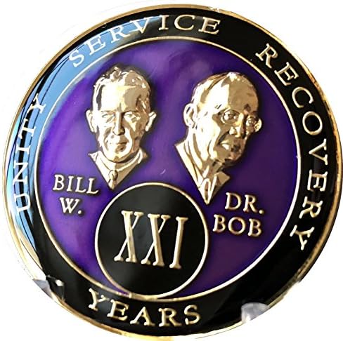 Amazon.com: Recovery Mint 21 year AA Medallion Purple Tri-Plate ...