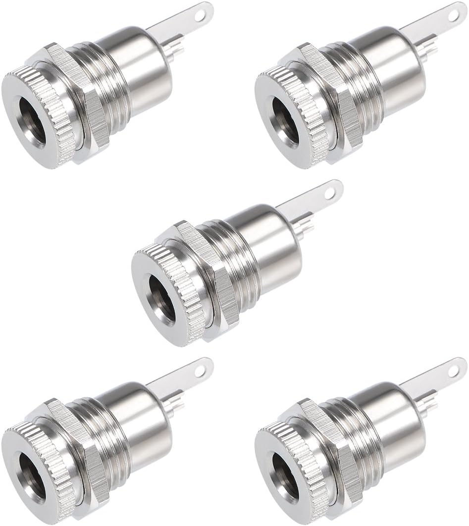 Amazon.com: uxcell 5Pcs Panel Mount DC Connector Power Jack Audio Video ...