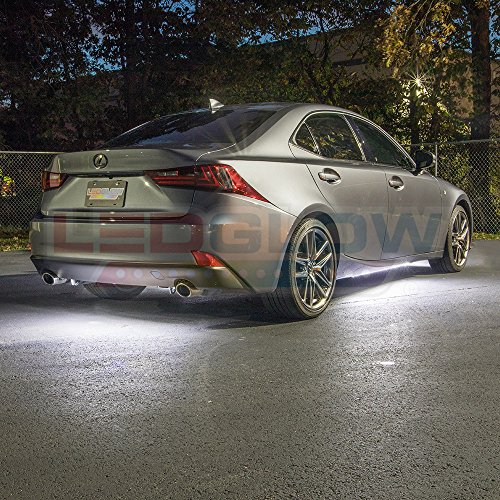 LEDGlow 4pc White Slimline LED Underbody Underglow Accent Neon Lighting ...