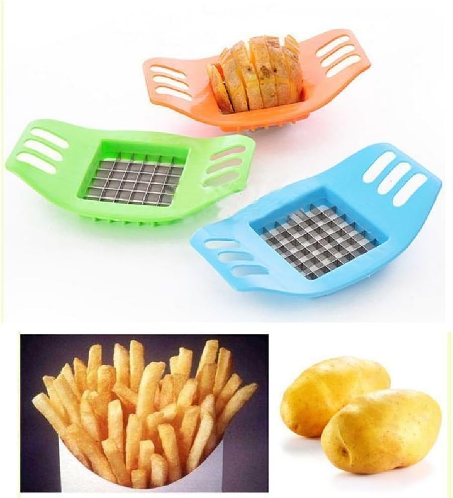Amazon.com: 2X French Fry Potato Chip Cut Cutter Fruit Slicer Chopper ...