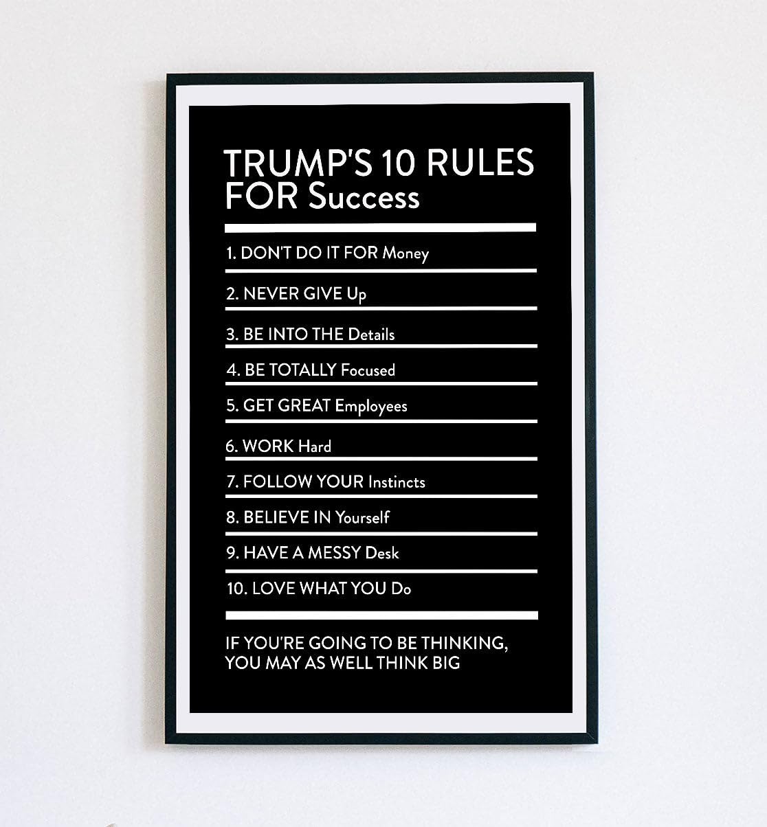 Amazon.com: Donald Trump 10 Rules For Success Poster, Trump For ...
