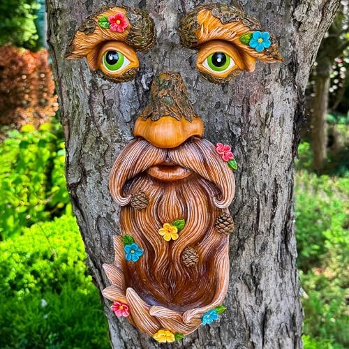 Amazon.com : Bits and Pieces - 'Owl Face' Tree Hugger - Yard Decoration ...