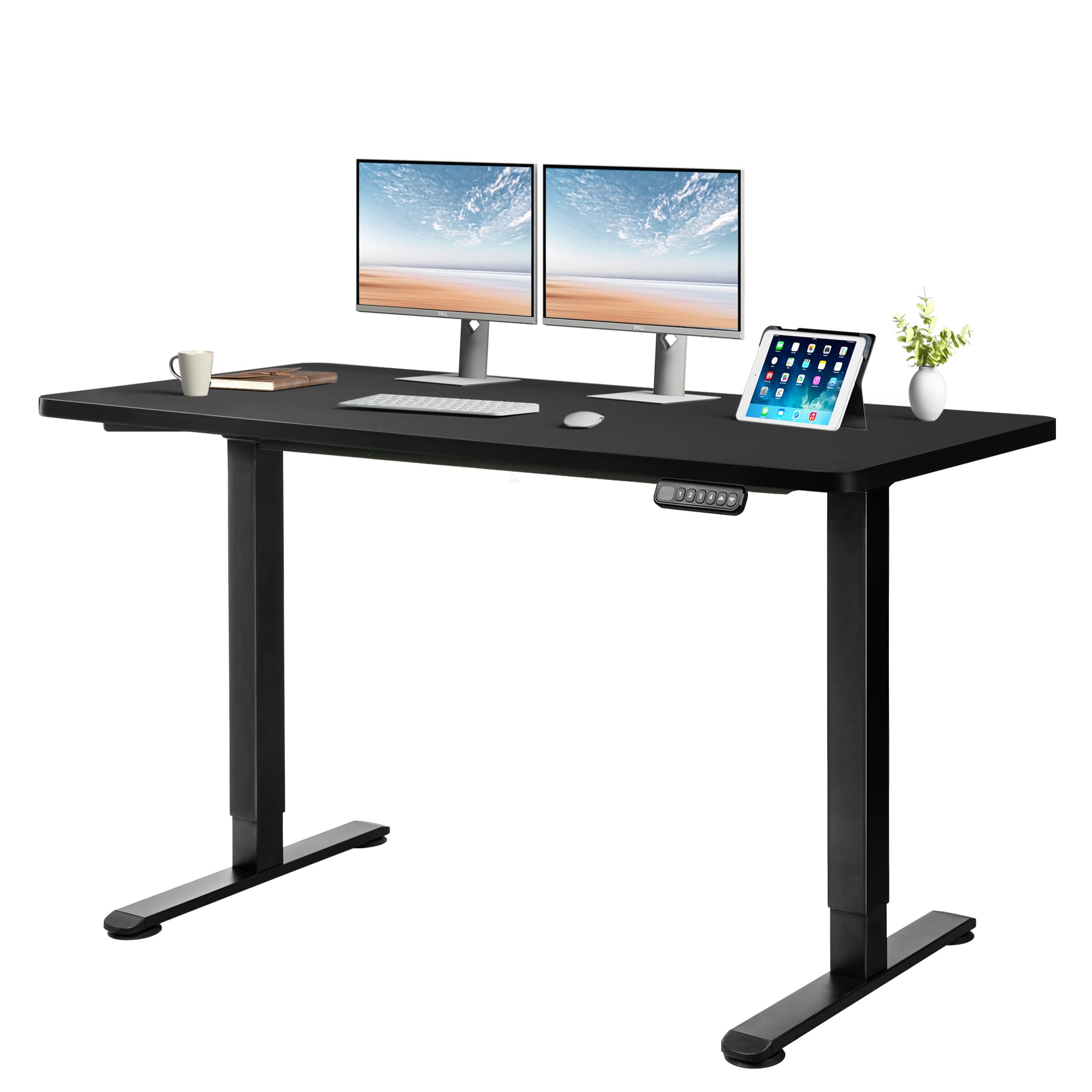 LEVEDE Electric Standing Desk, 140 X 70cm Height Adjustable Sit Stand ...