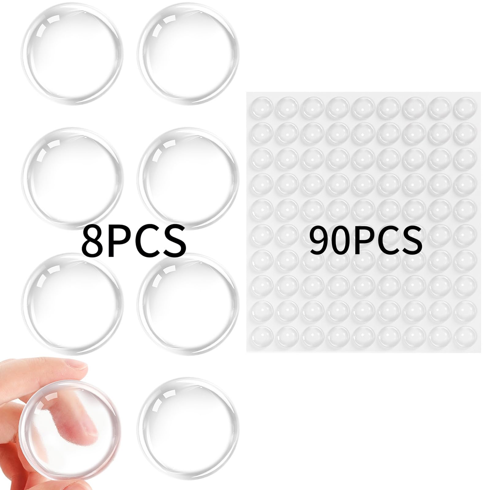 Amazon.com: Clear Door Stoppers for Wall, LveSunny 8Pcs 1.65" Door ...