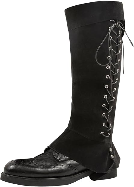 Amazon.com: Pirate Boot Covers Medieval Renaissance Faux Leather ...