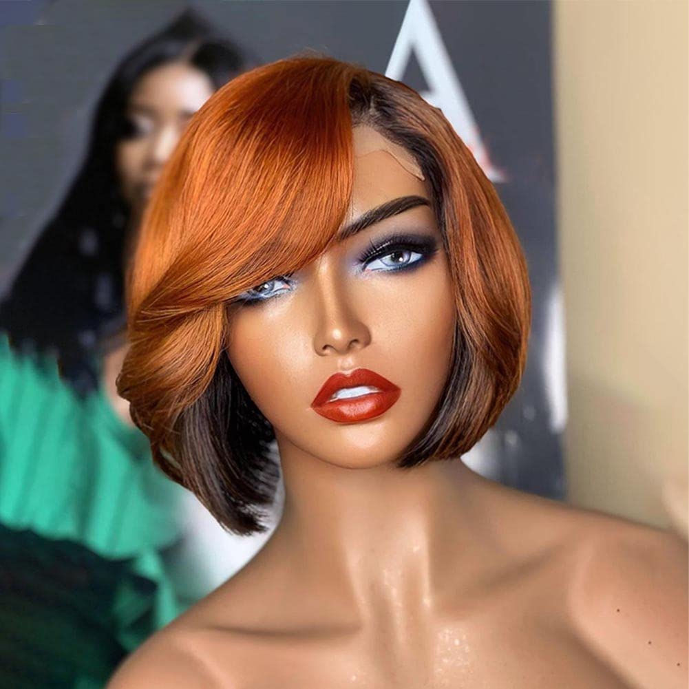 Amazon.com : QTIKER Highlight Ginger 13x4 Transparent Lace Front Wig ...