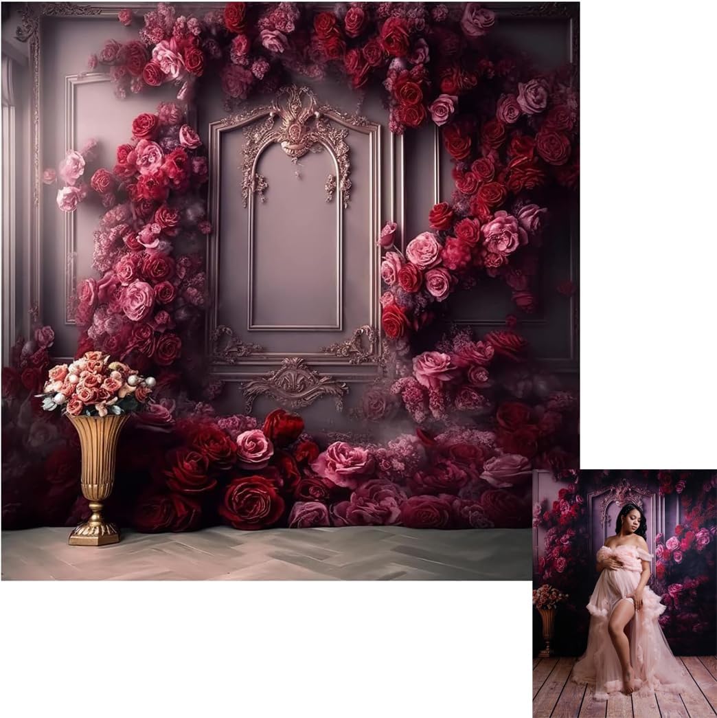 Amazon.com: Kate 8x8ft Pink Red Rose Flowers Decoration Photography ...