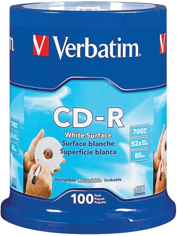 Amazon.com: Verbatim CD-R Blank Discs 700MB 80 Minutes 52x Recordable ...