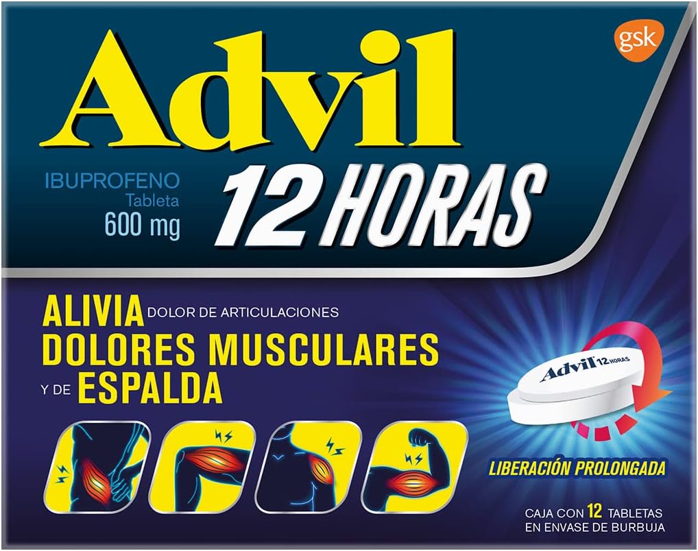 Advil 12 Horas Analgésico 600mg, Liberación Prolongada para Dolores de ...