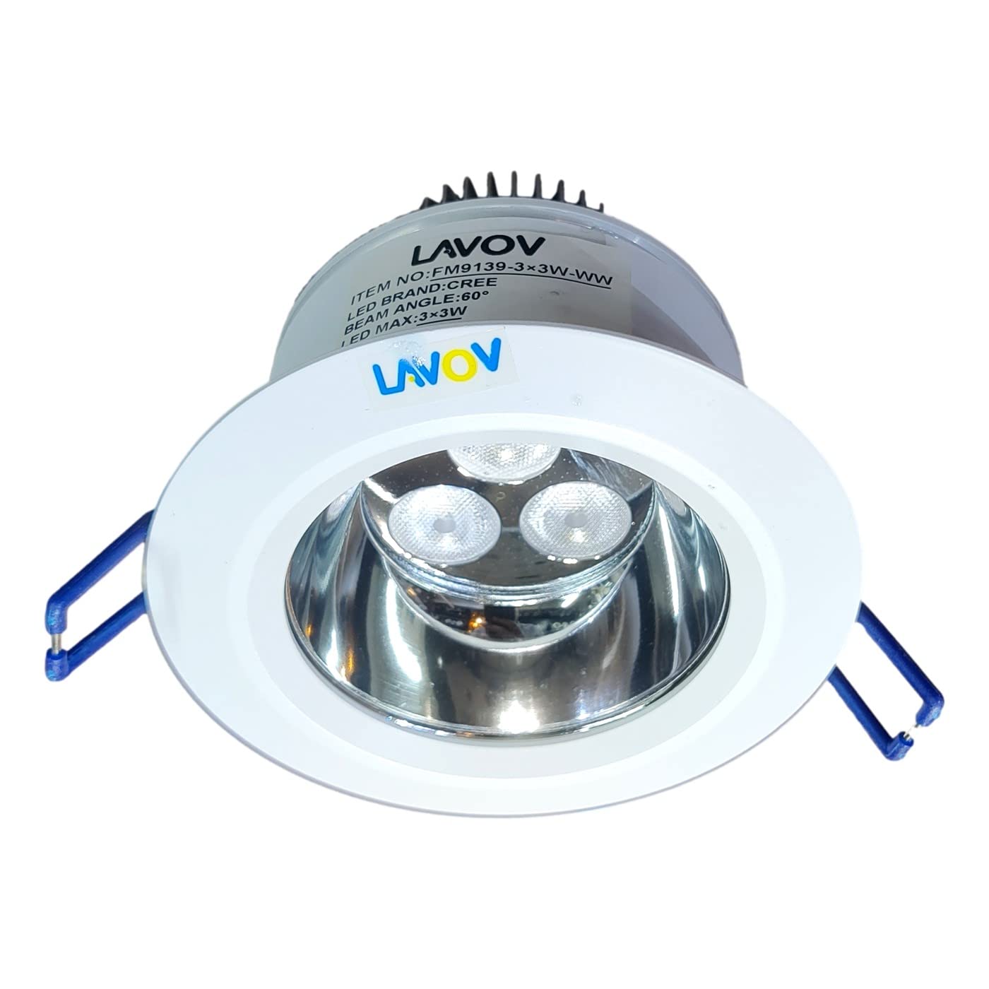 LAVOV 9w Led Spotlight Aluminium Body White FM-9139-3X3W- Round Led ...