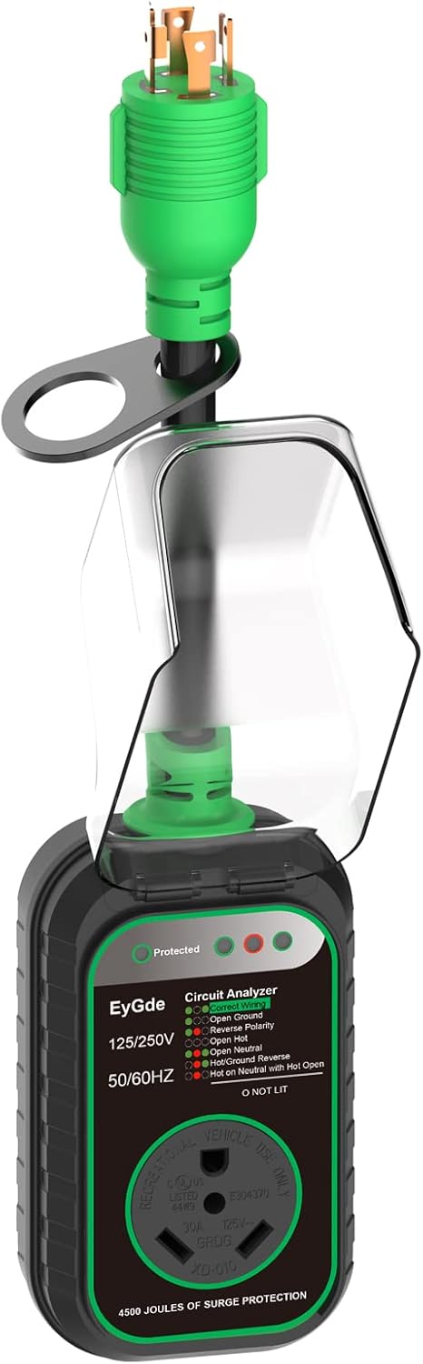 EyGde 4 Prong to 30 Amp RV Generator Adapter, Patented Nema L14-30P ...