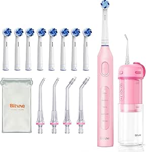 Amazon.com: Bitvae R1 Rotating Electric Toothbrush & P1 Portable Water ...