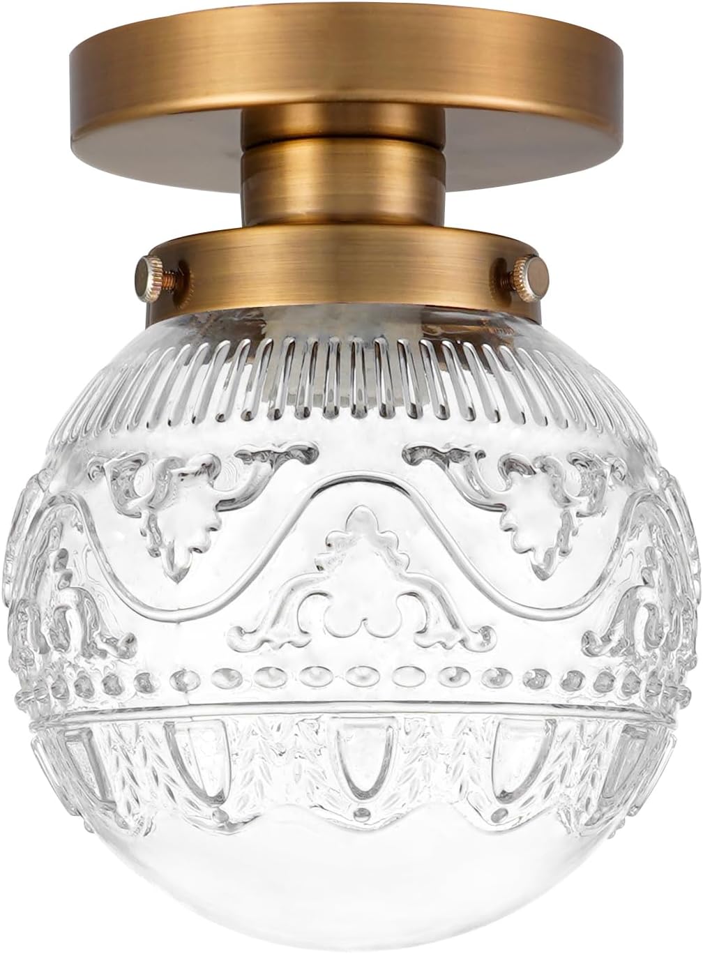 Daunton Semi Flush Mount Ceiling Light, Modern Globe Clear Glass ...