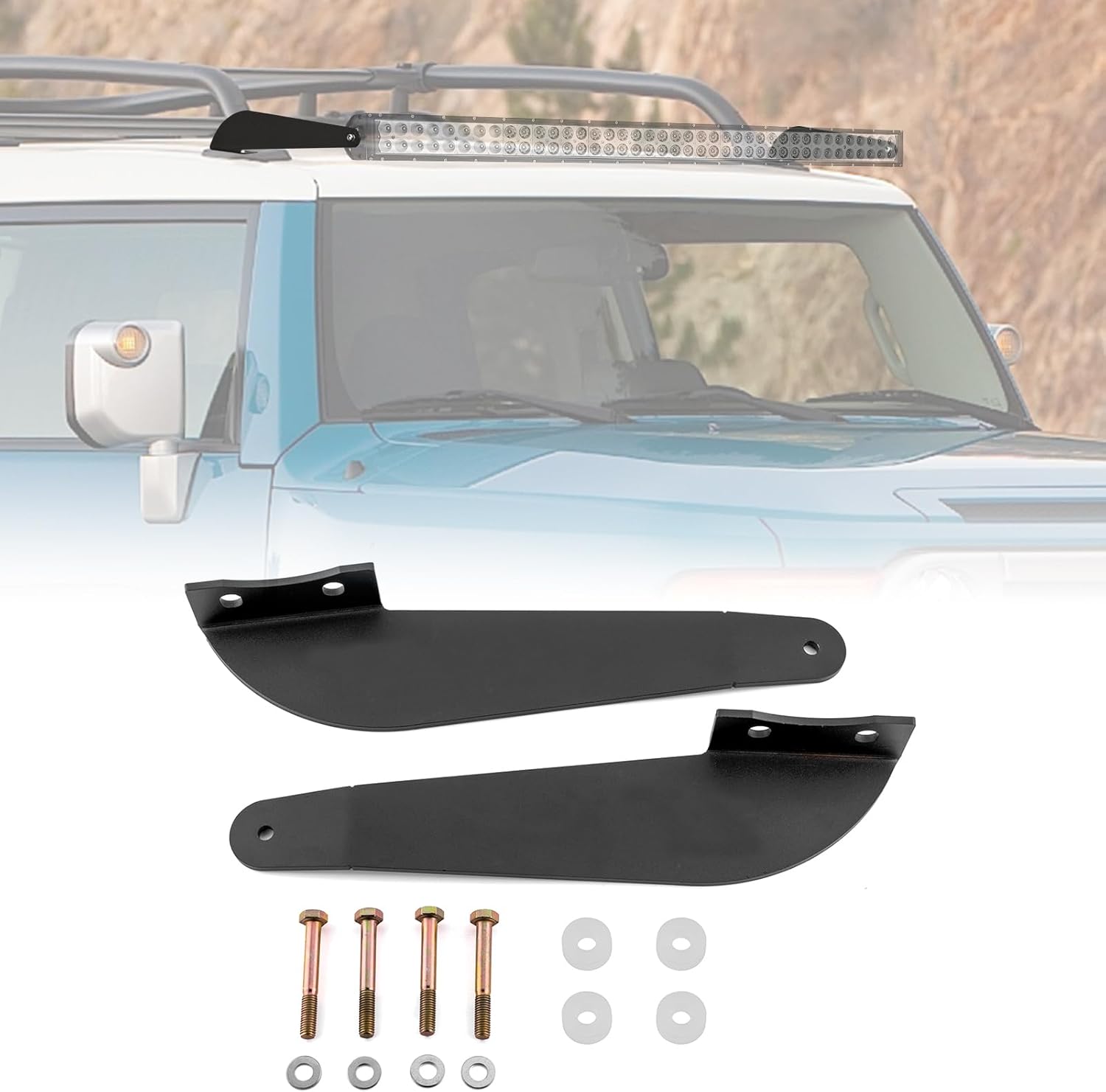 Amazon.com: WeiSen Upper Roof Windshield Mount Light Bar Brackets for ...