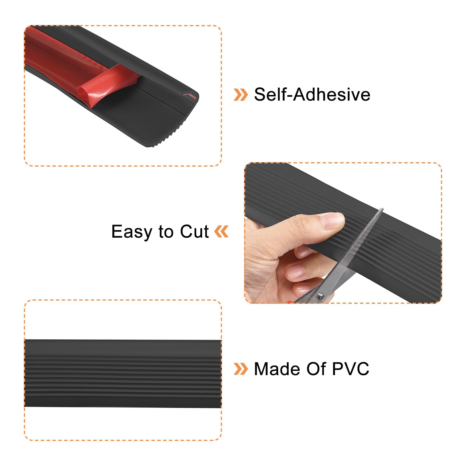 uxcell 1Pcs Stair Nosing, Vinyl Stair Edge Protector, Anti Slip Step ...